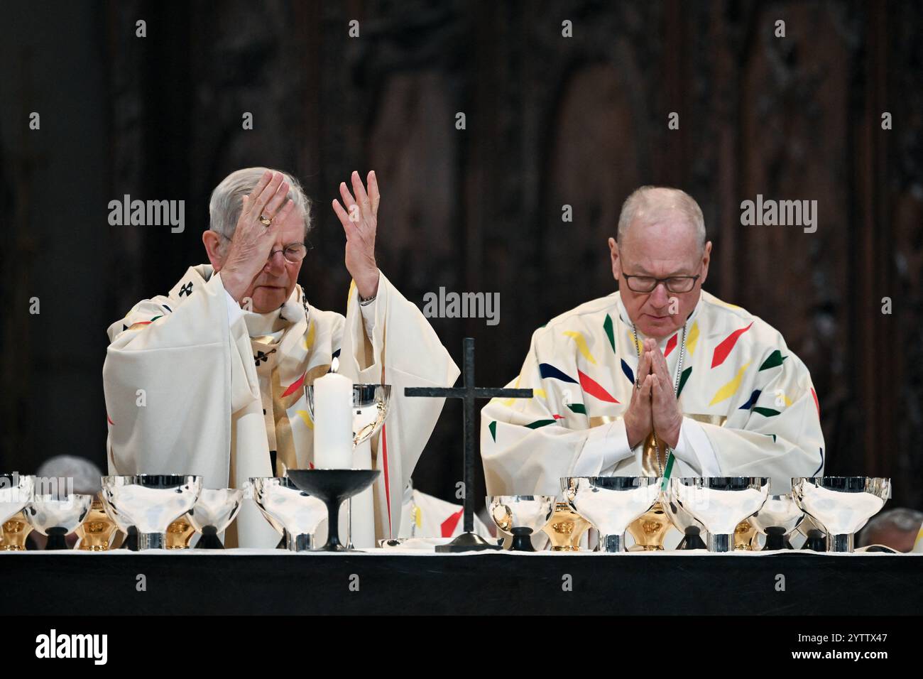 The Archbishop of Paris Laurent Ulrich during the first mass for the ...