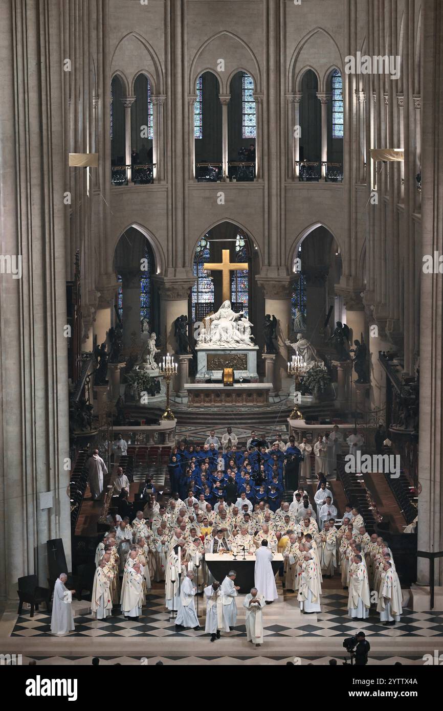 The Archbishop of Paris Laurent Ulrich during the first mass for the ...