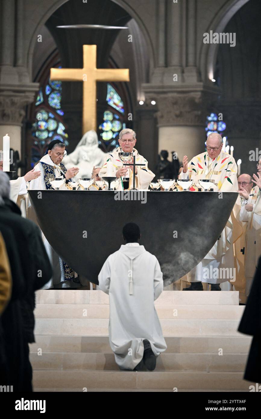 The Archbishop of Paris Laurent Ulrich during the first mass for the ...