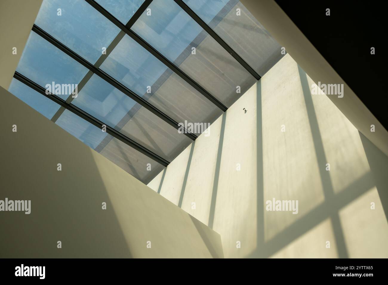 Abstract, minimalist, modern architectural space with concrete walls ...