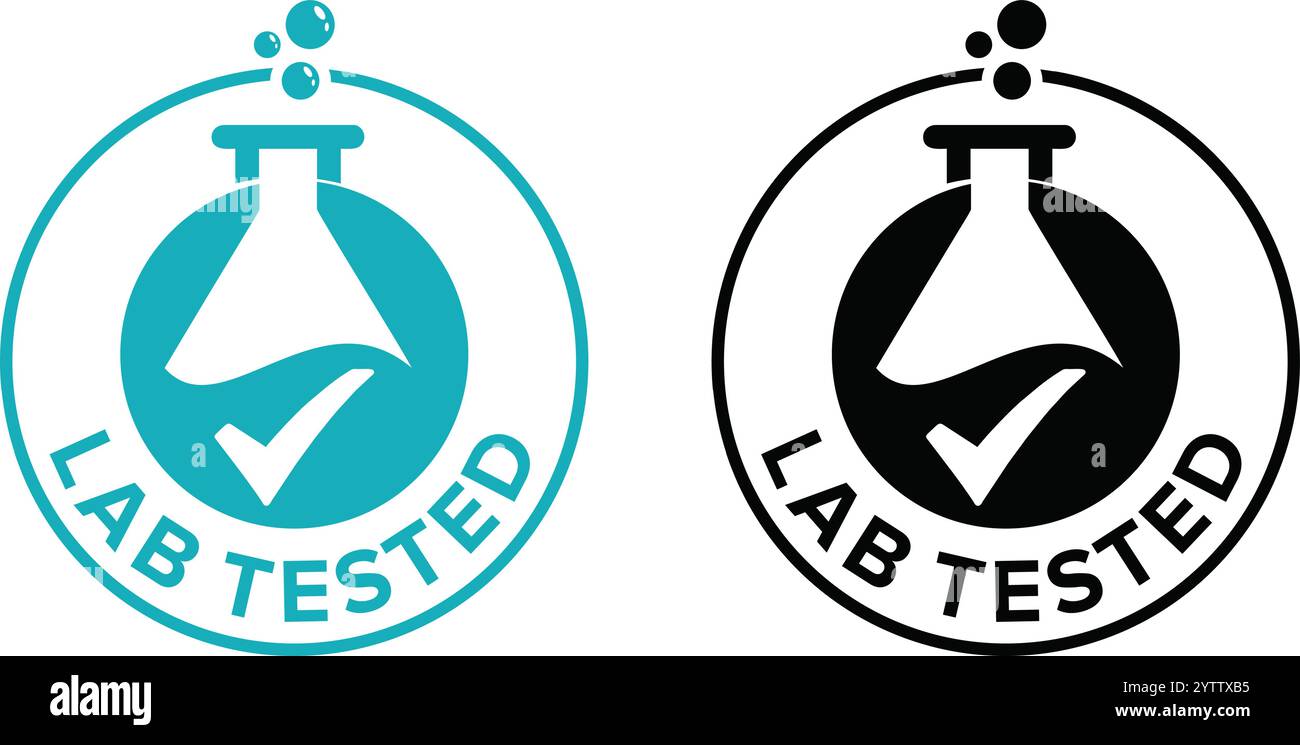 Lab tested round vector badge icon design Stock Vector Image & Art - Alamy