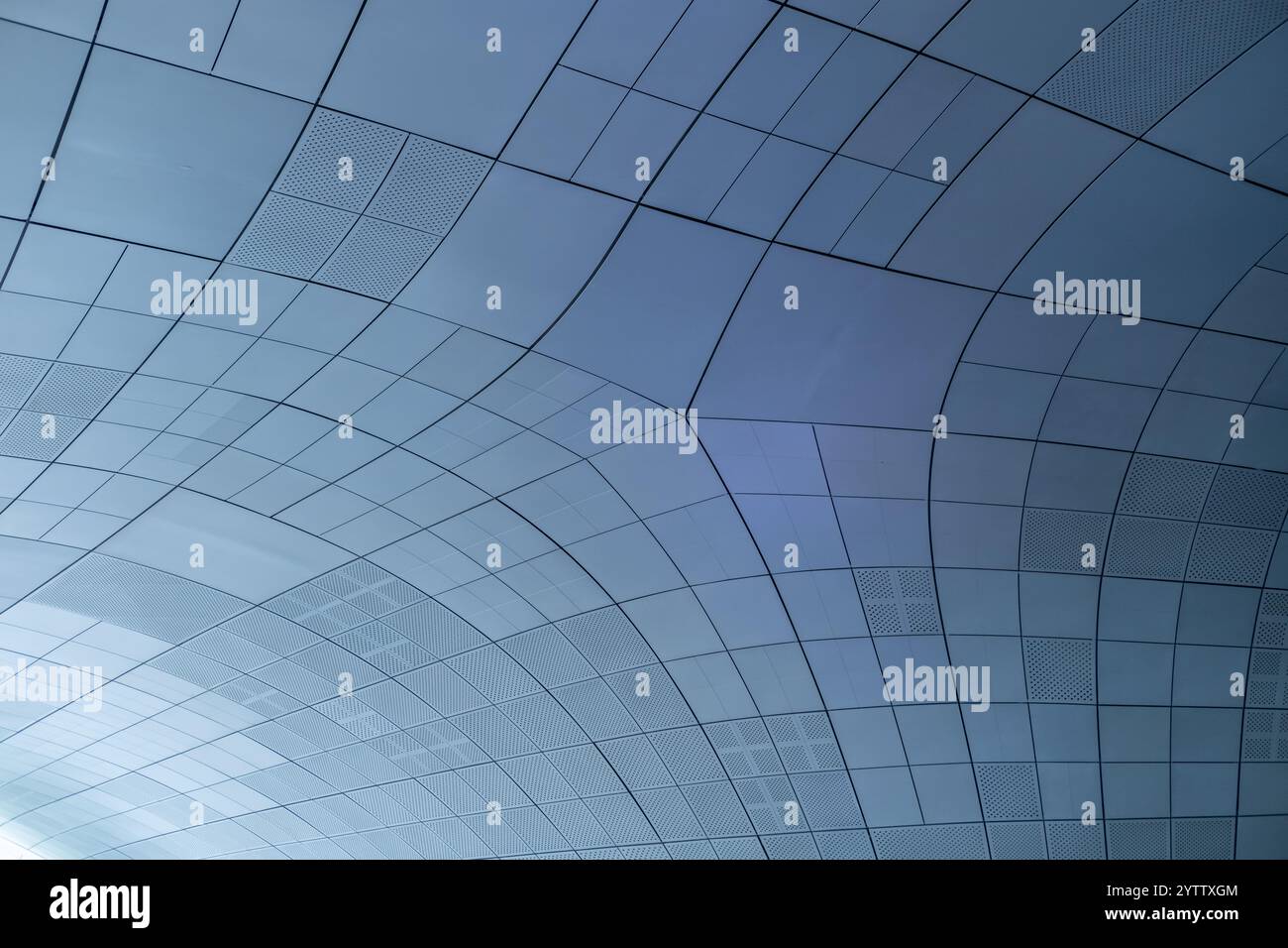 Perforated facade cladding of Dongdaemun Design Plaza or DDP in Seoul ...