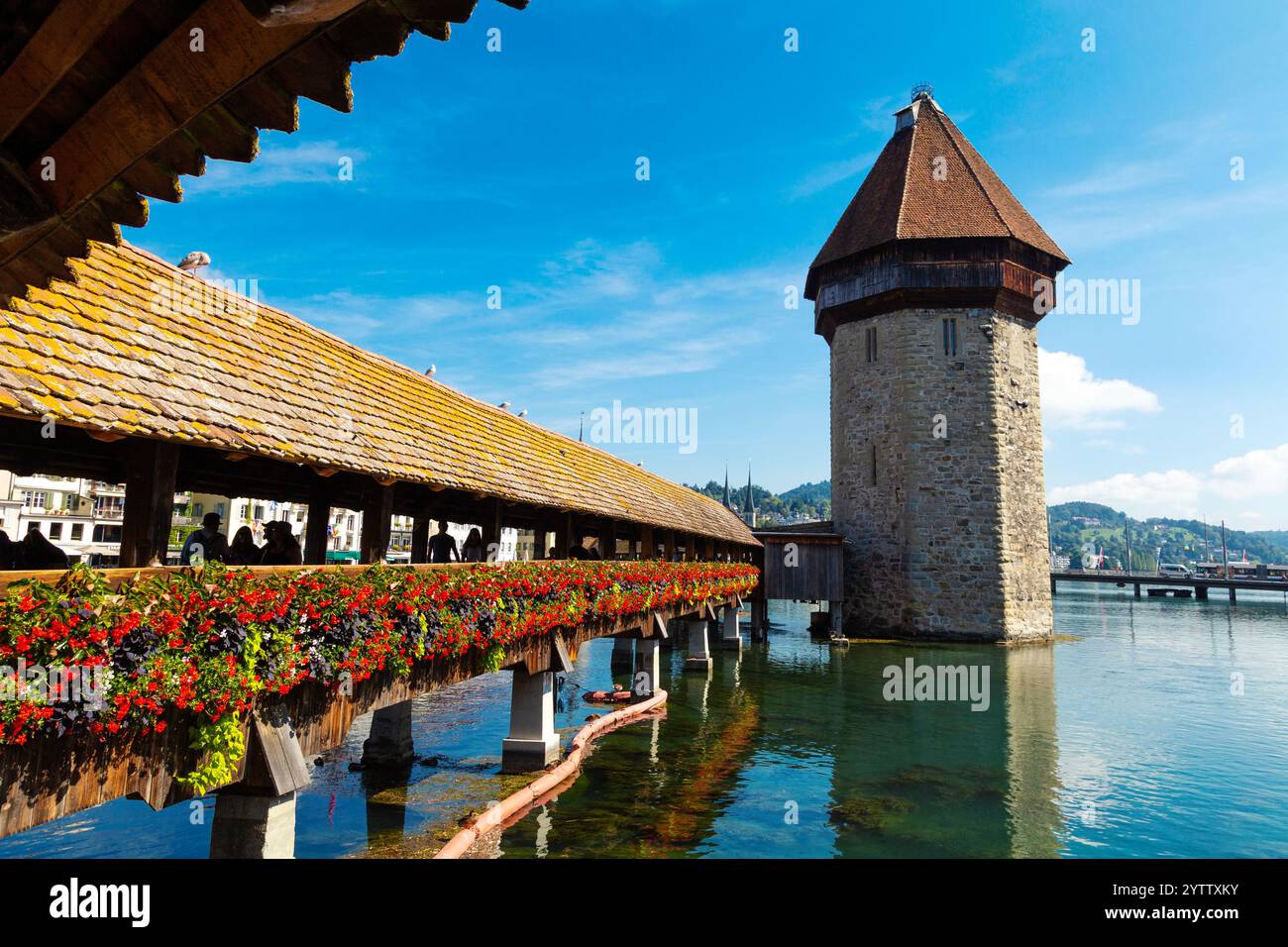 14th century oldest wooden bridge in Europe - Chapel Bridge ... 14th century oldest wooden bridge in Europe - Chapel Bridge ...