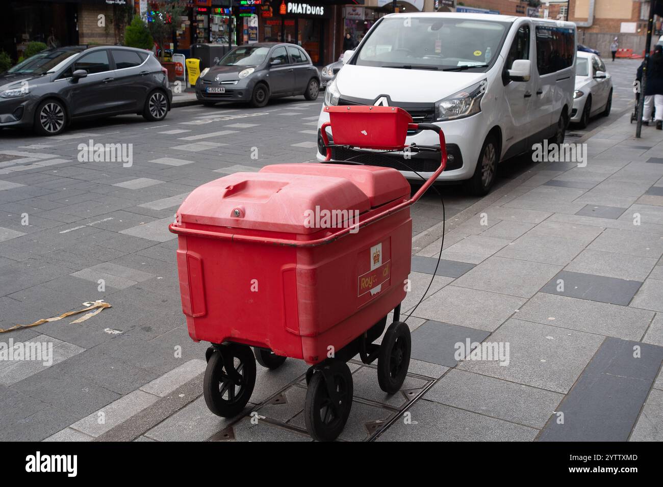 Slough, UK. 6th December, 2024. A Royal Mail cart in Slough, Berkshire ...