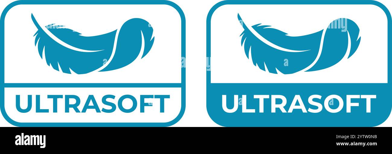Ultra-soft with feather logo vector design. Suitable for product label ...