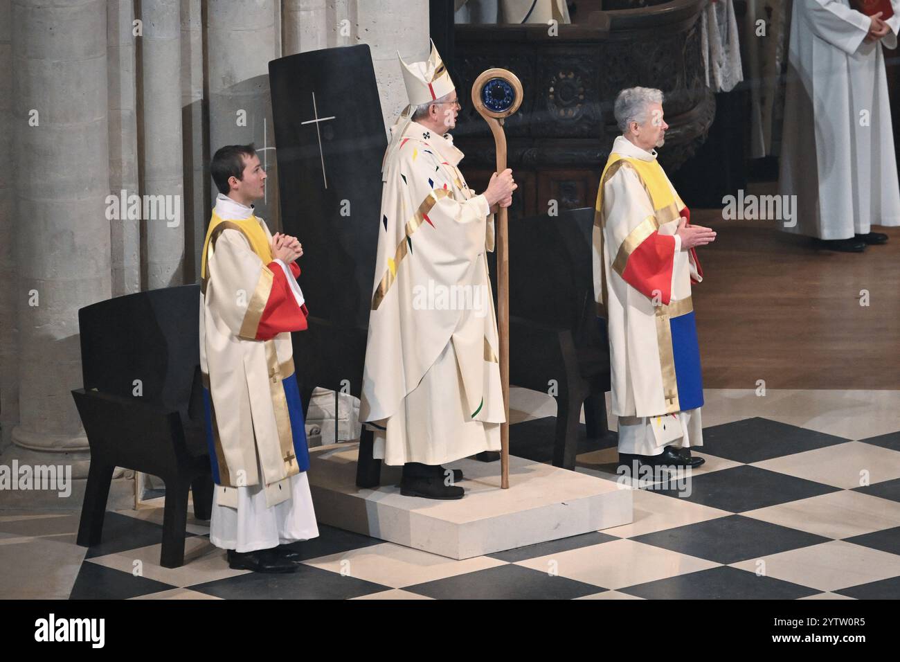 The Archbishop of Paris Laurent Ulrich during the first mass for the ...