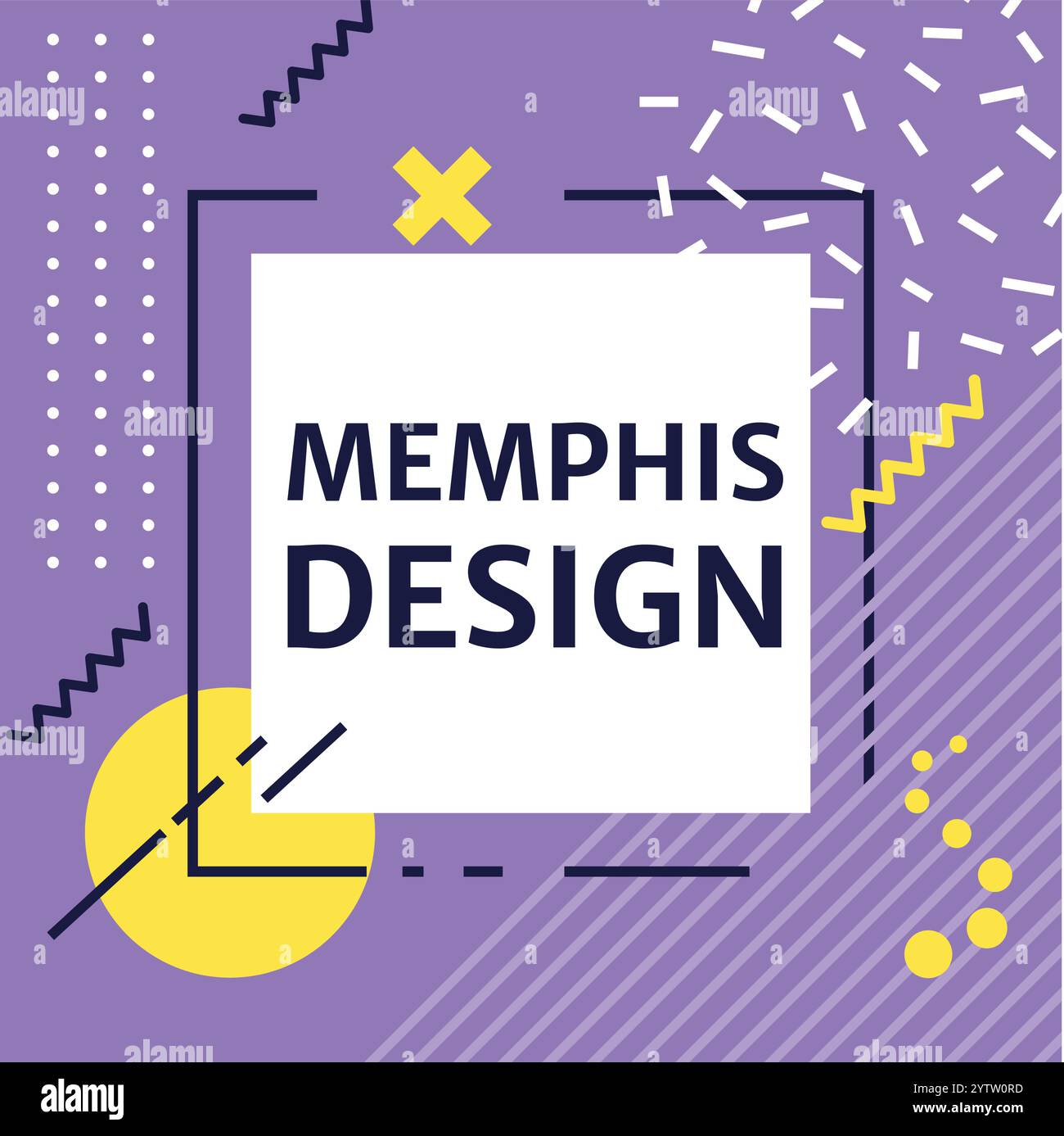 Purple memphis design background showcasing geometric shapes, patterns ...