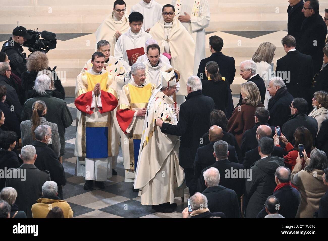 The Archbishop of Paris Laurent Ulrich with outgoing Prime Minister ...
