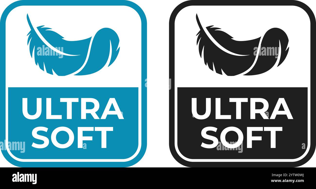 Ultra-soft with feather logo vector design. Suitable for product label ...