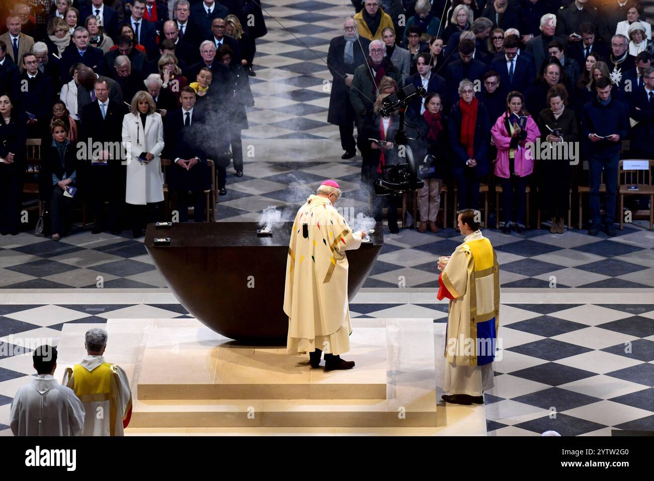 The Archbishop of Paris Laurent Ulrich during the first mass for the ...