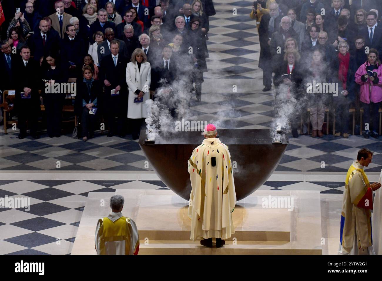 The Archbishop of Paris Laurent Ulrich during the first mass for the ...