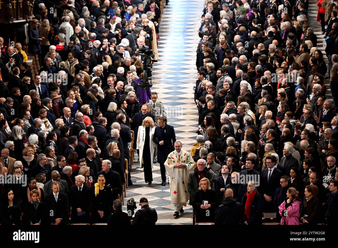 President Emmanuelle Macron and his wife Brigitte Macron during the ...