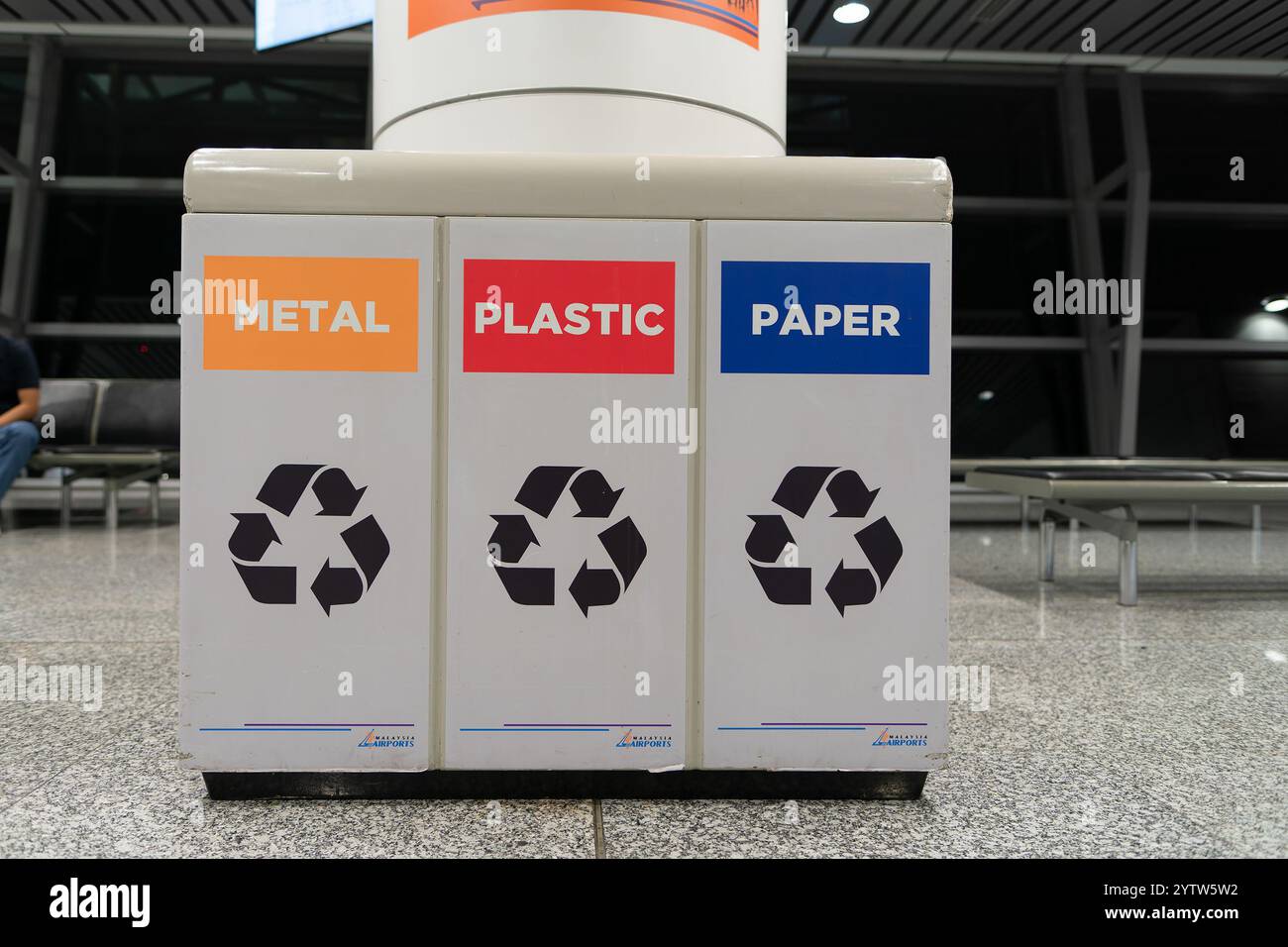 KUALA LUMPUR, MALAYSIA - NOVEMBER 21, 2023: trash containers are ...