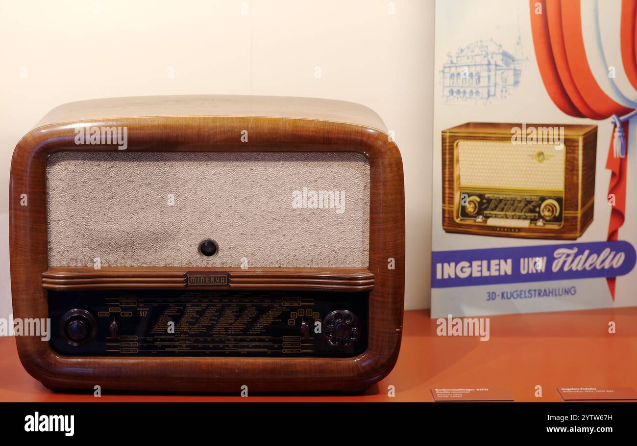 Technical Museum Vienna, Austria. Minerva radio receiver 517U, 1950 ...