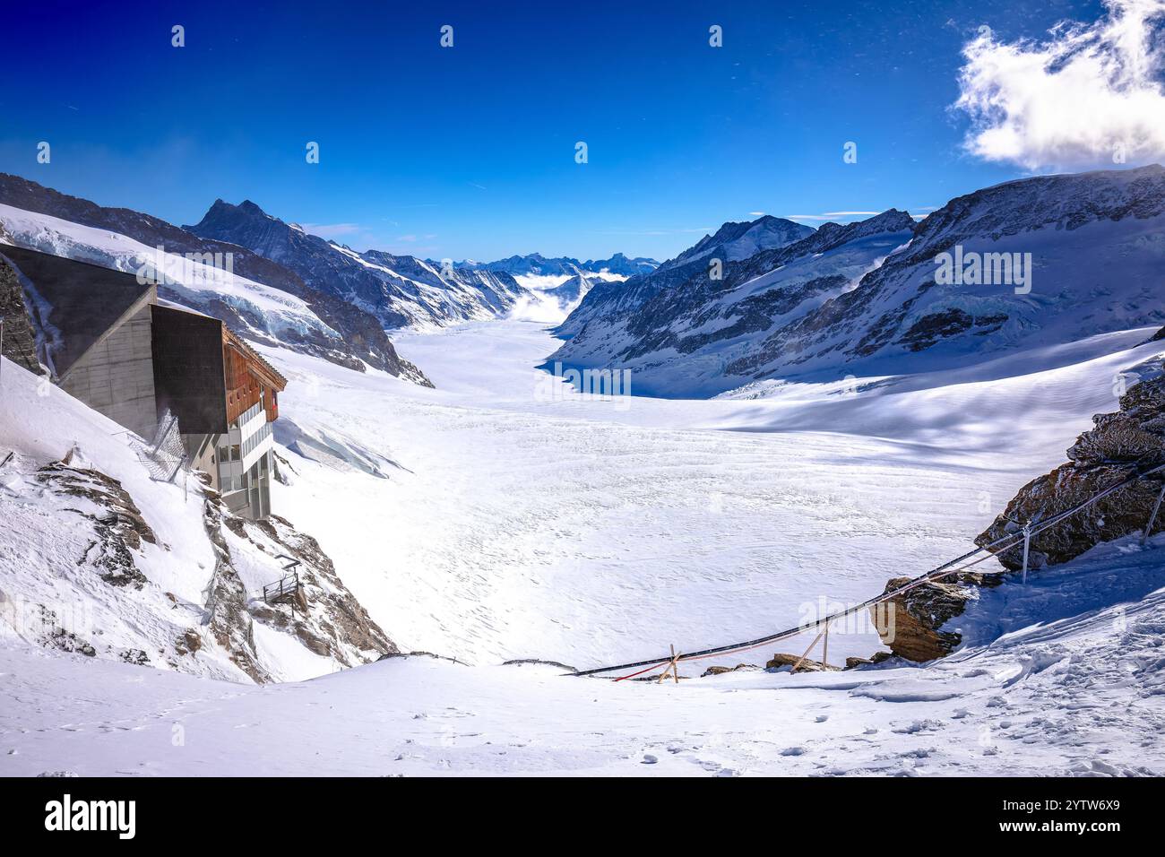 The Great Aletsch Glacier view from Jungfraujoch, the largest glacier ...