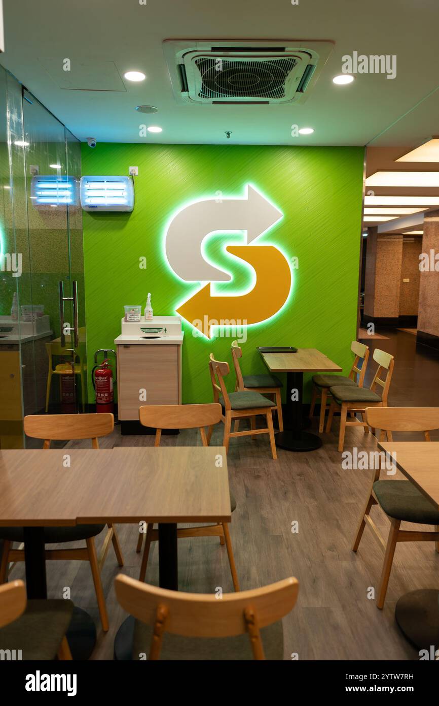 KUALA LUMPUR, MALAYSIA - NOVEMBER 08, 2023: interior shot of Subway ...