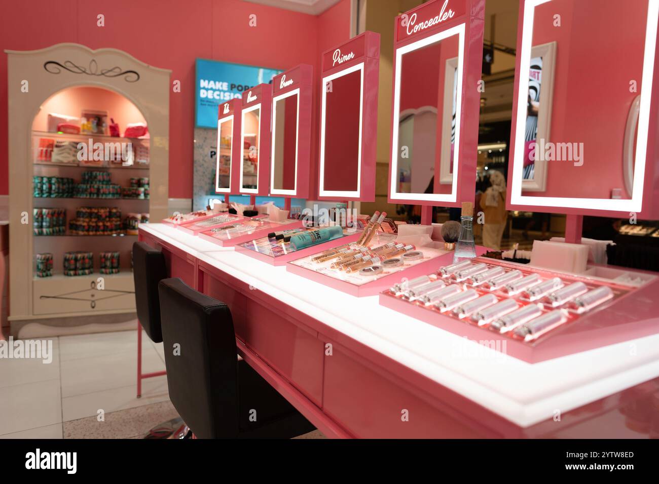 KUALA LUMPUR, MALAYSIA - NOVEMBER 08, 2023: makeup products on display ...