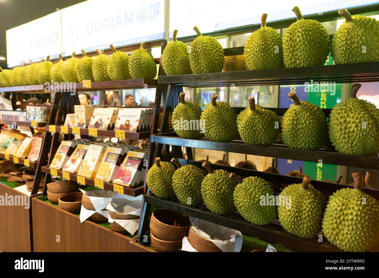 KUALA LUMPUR, MALAYSIA - NOVEMBER 08, 2023: durian-based products on ...