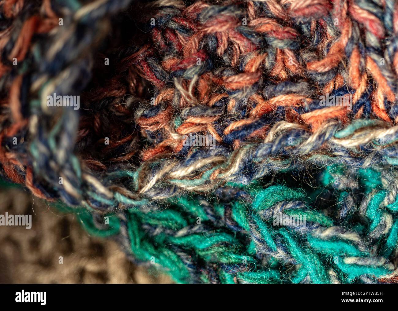 knitted handicraft, beautiful knitting pattern, handicraft concept ...