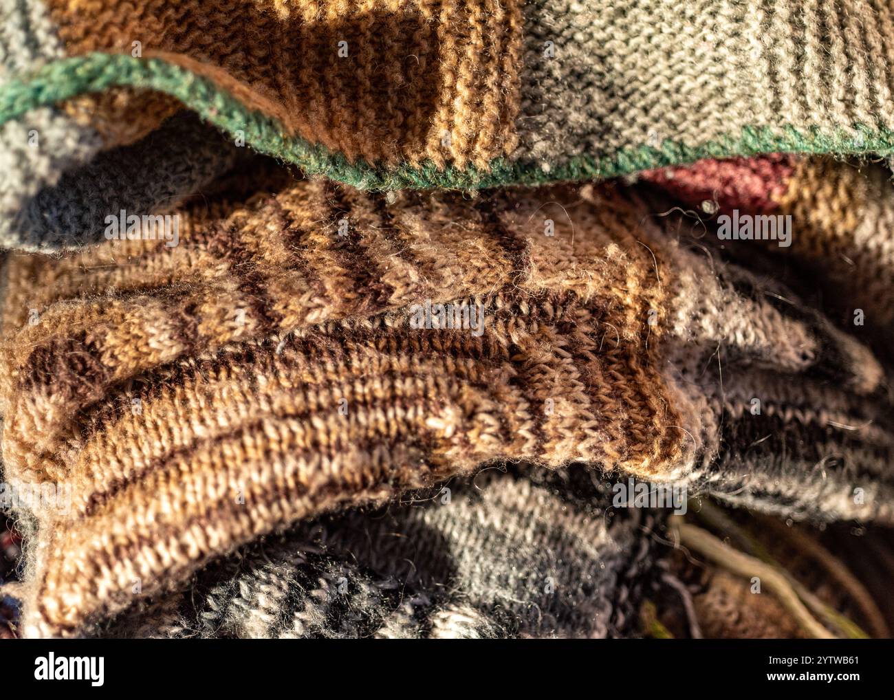 knitted handicraft, beautiful knitting pattern, handicraft concept ...