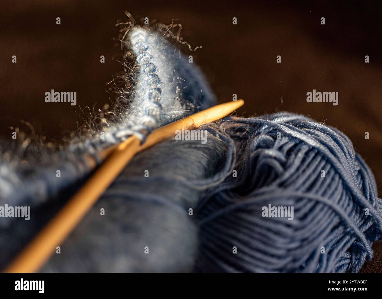 knitted handicraft, beautiful knitting pattern, handicraft concept ...