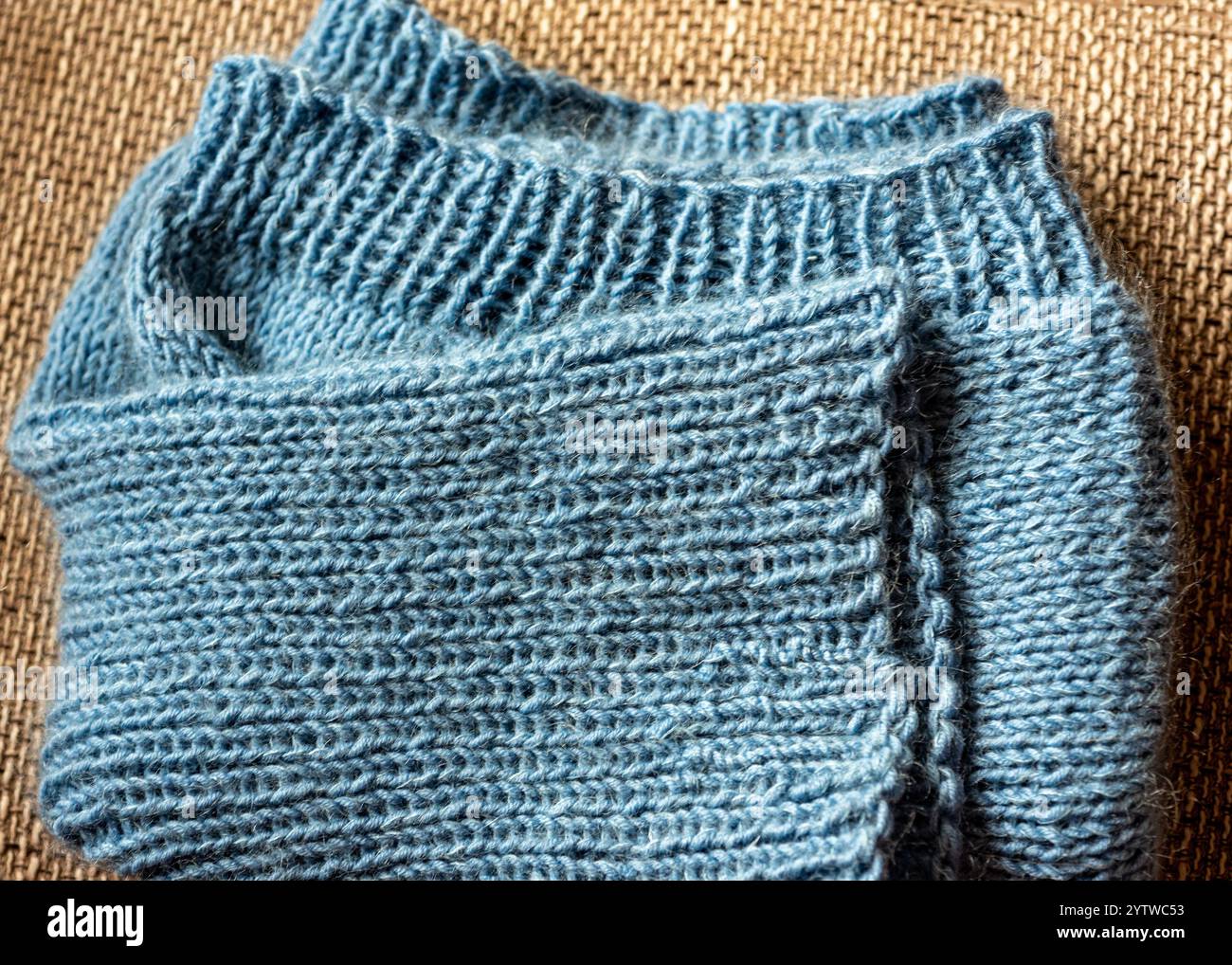 knitted handicraft, beautiful knitting pattern, handicraft concept ...