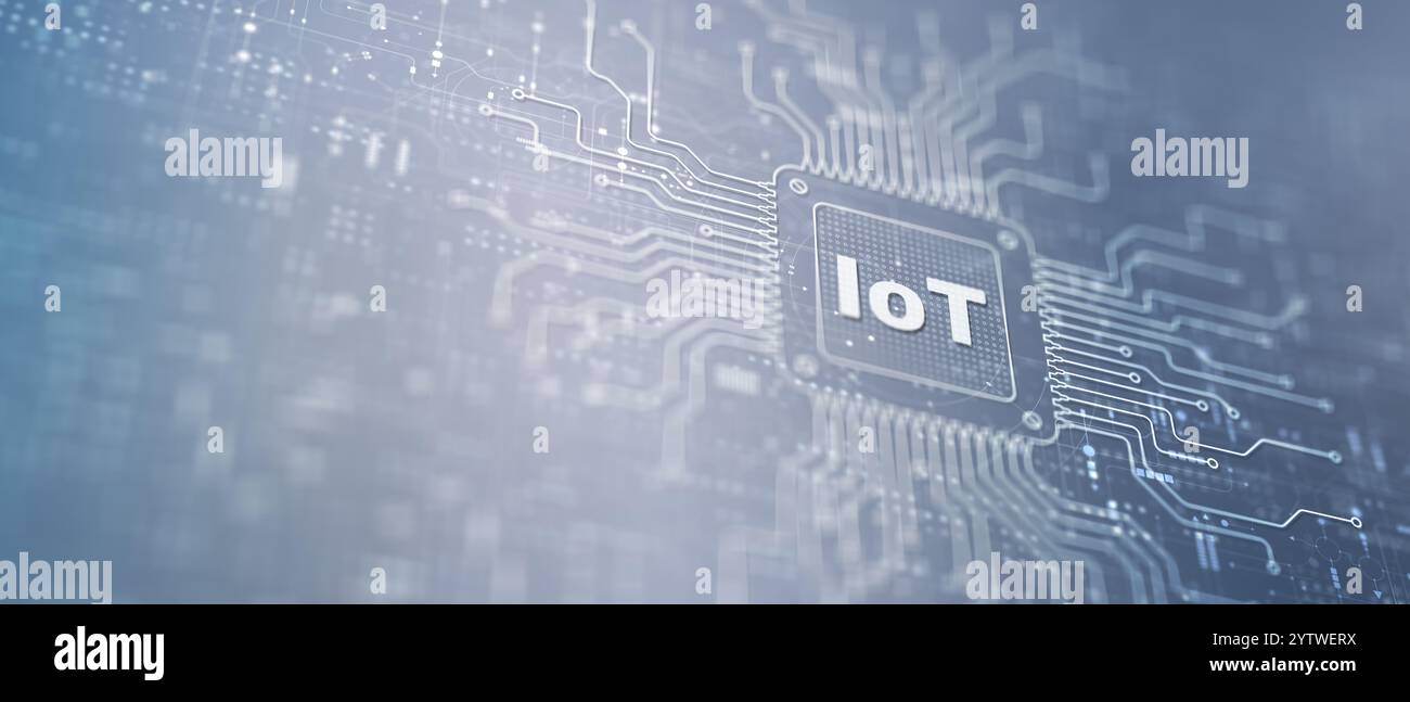 IoT Connecting Smart Devices Illustrated on a Processor Stock Photo - Alamy