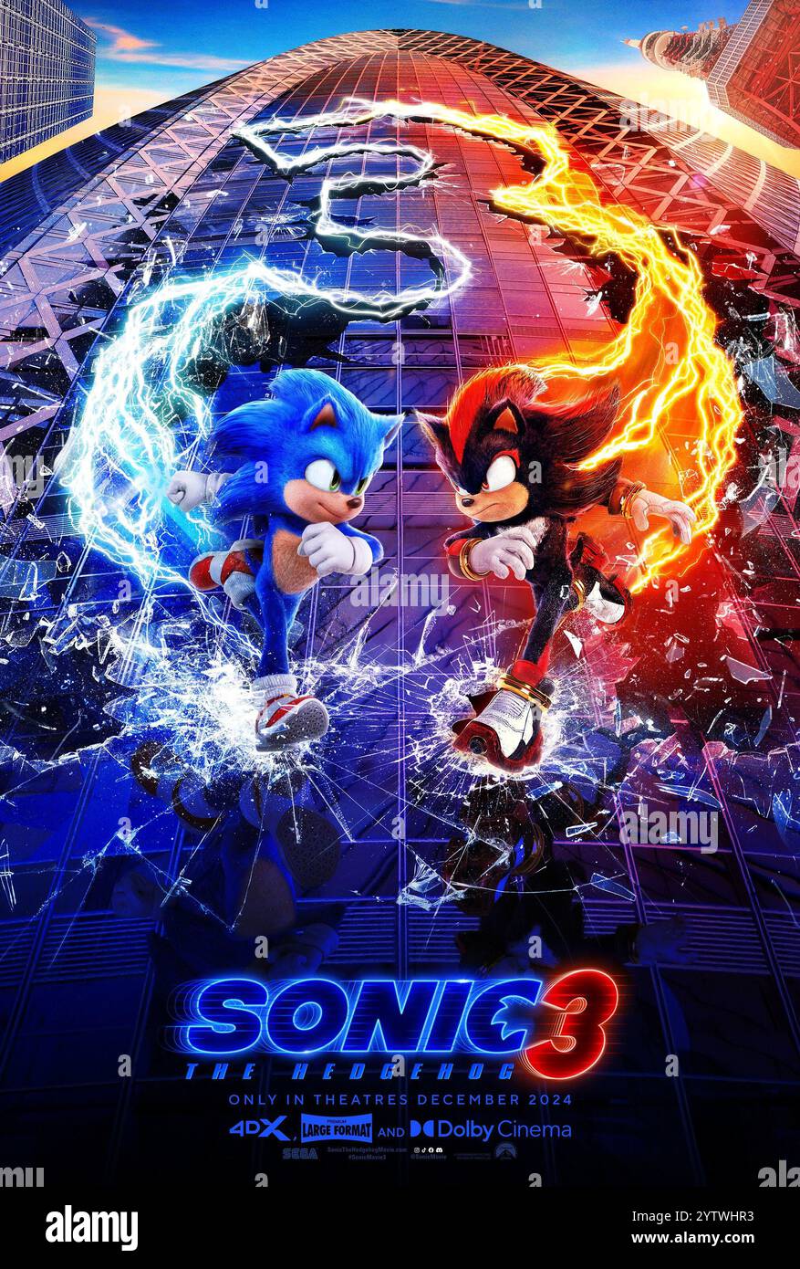 Sonic the Hedgehog 3 poster Stock Photo - Alamy
