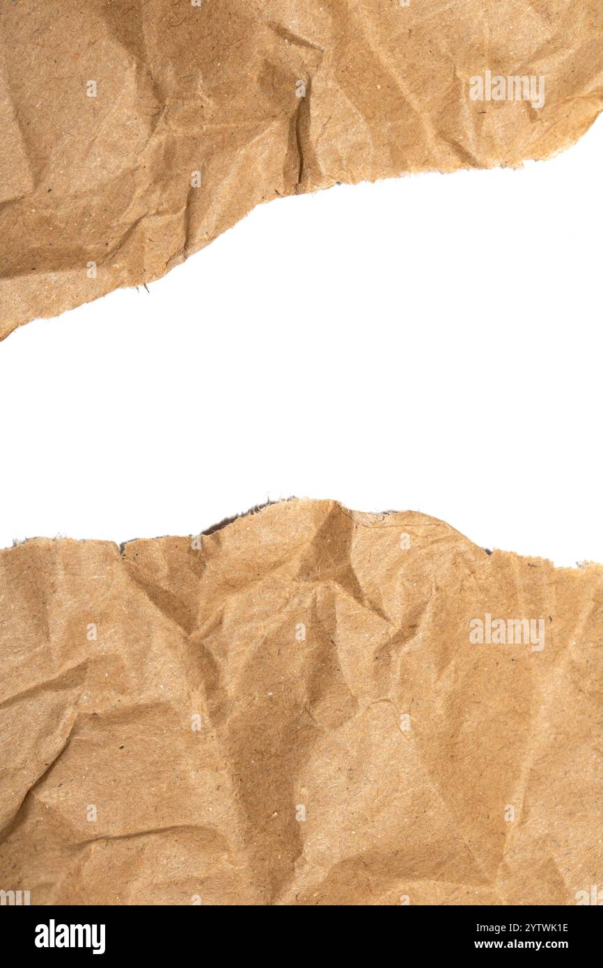 Ripped and Torn Jagged Paper Card Background in Brown Stock Photo - Alamy