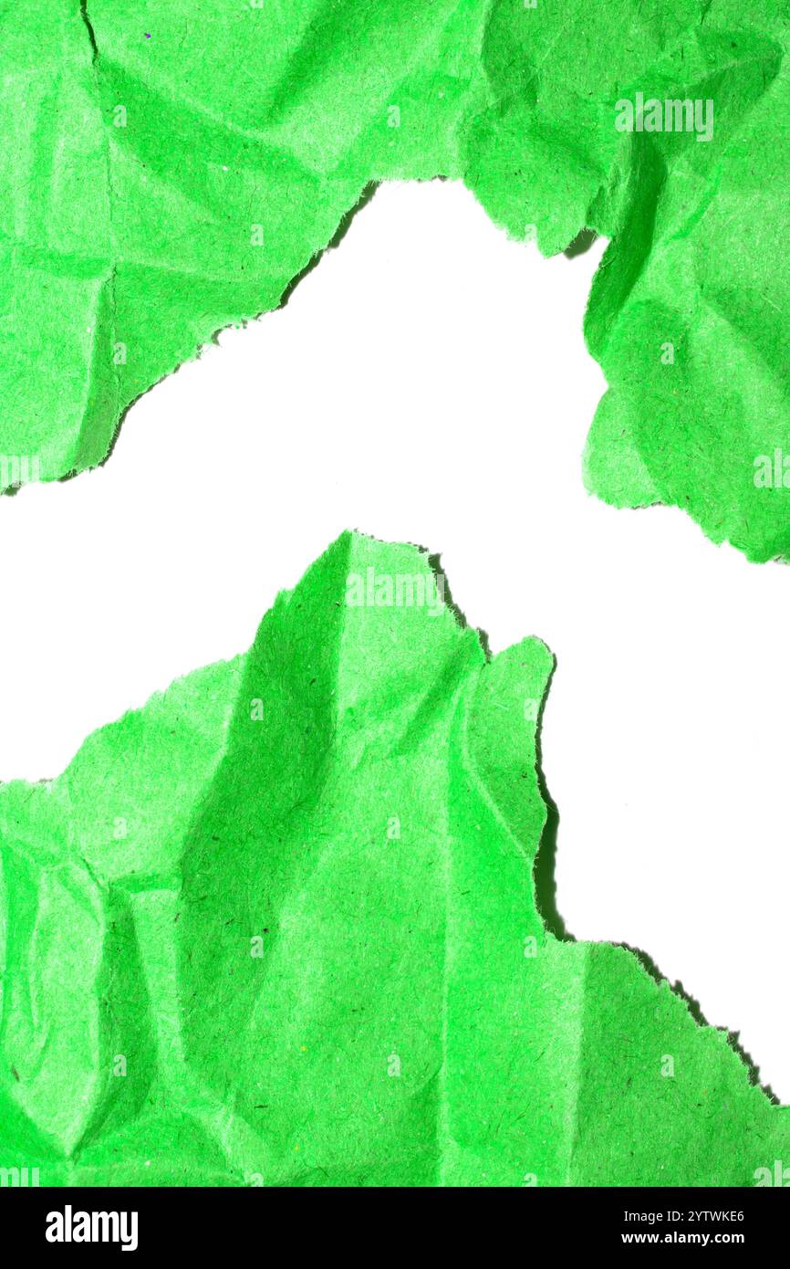 Ripped and Torn Jagged Paper Card Background in Green Stock Photo - Alamy