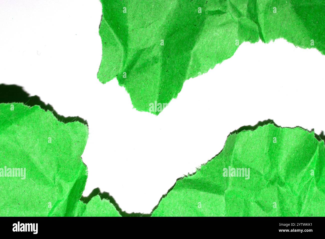 Ripped and Torn Jagged Paper Card Background in Green Stock Photo - Alamy