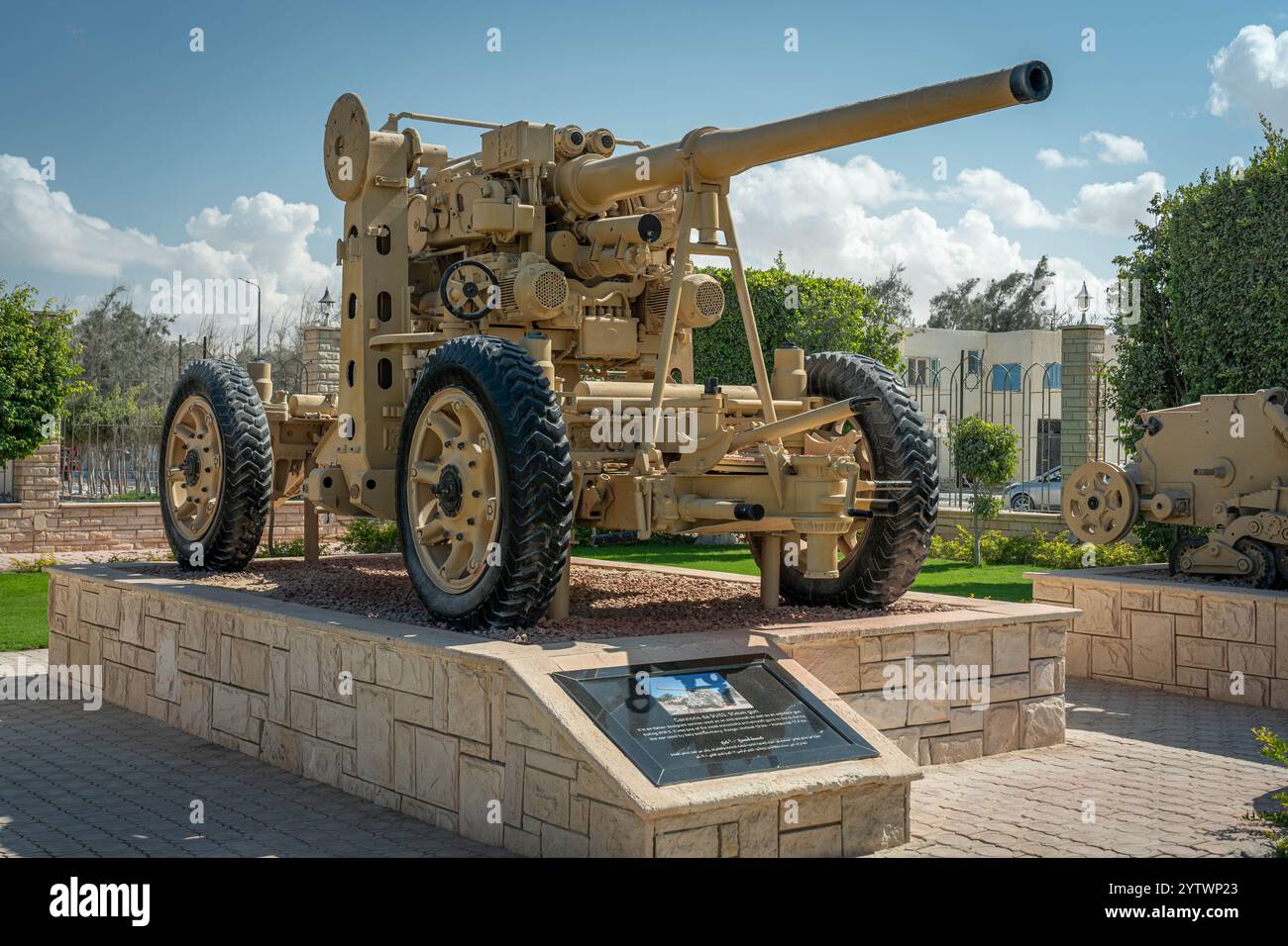 German 88mm Flak 36 artillery gun displayed at El Alamein Military ...