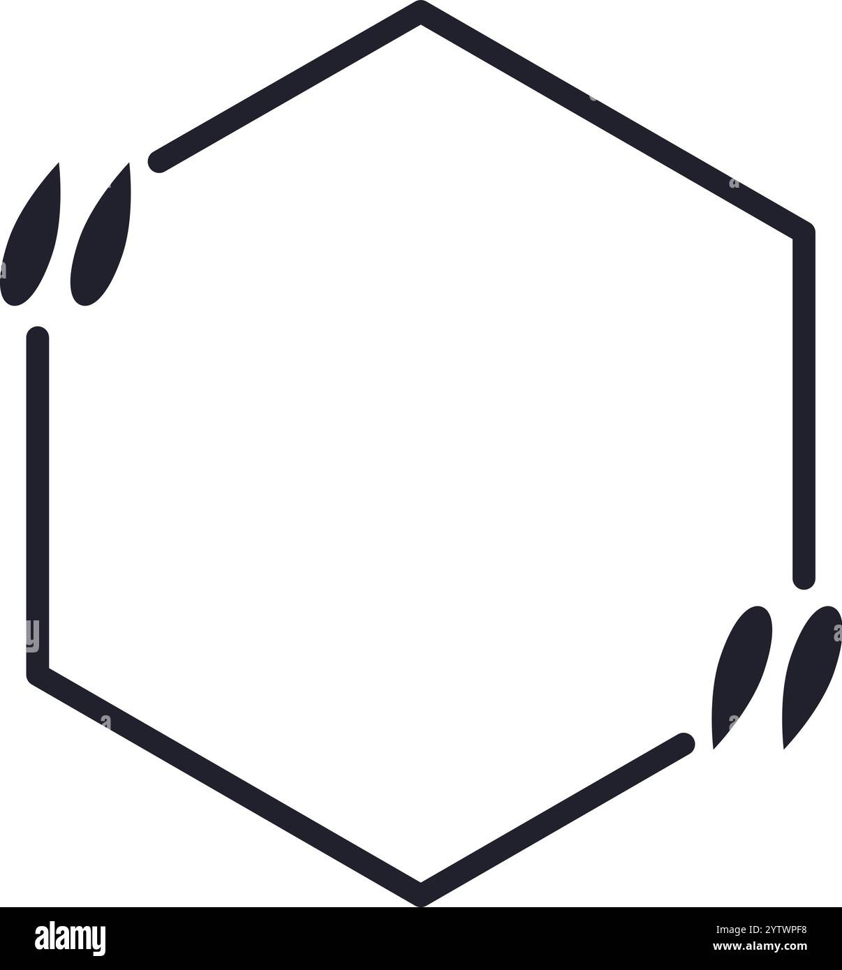 Framing an empty hexagon with quotation marks, creating a stylish and ...