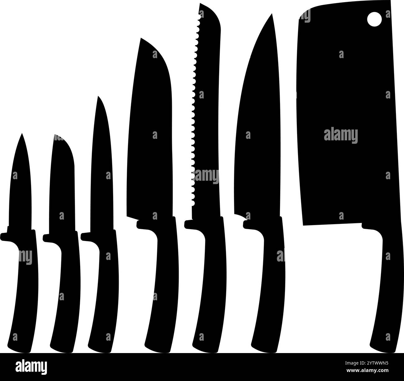 Set kitchen knives cutting Stock Vector Images - Alamy
