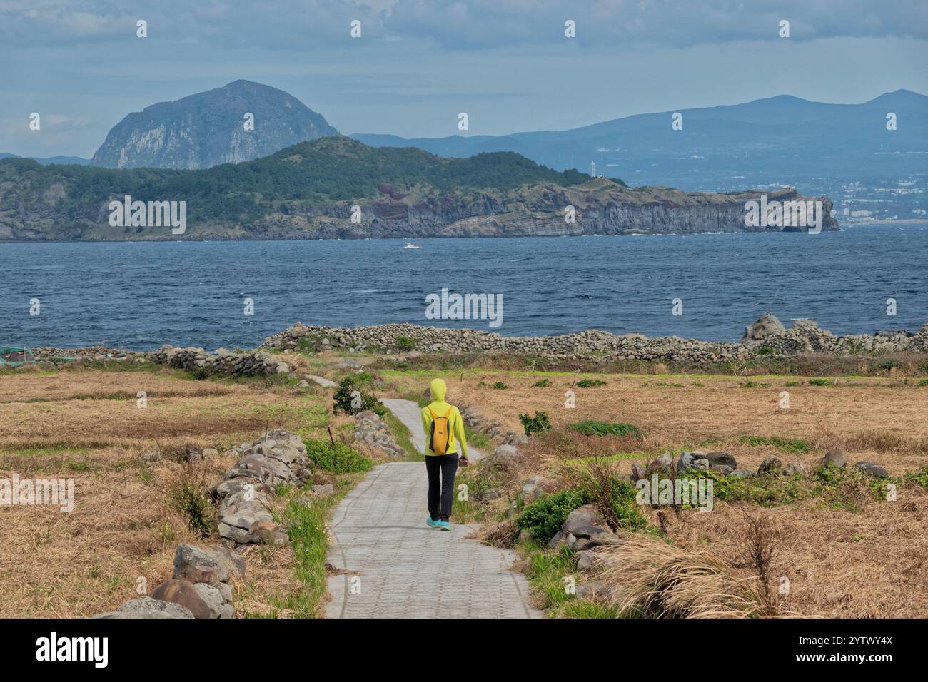 Hiking the Jeju Olle Trail on Gapado Island, Jeju, South Korea Stock ...