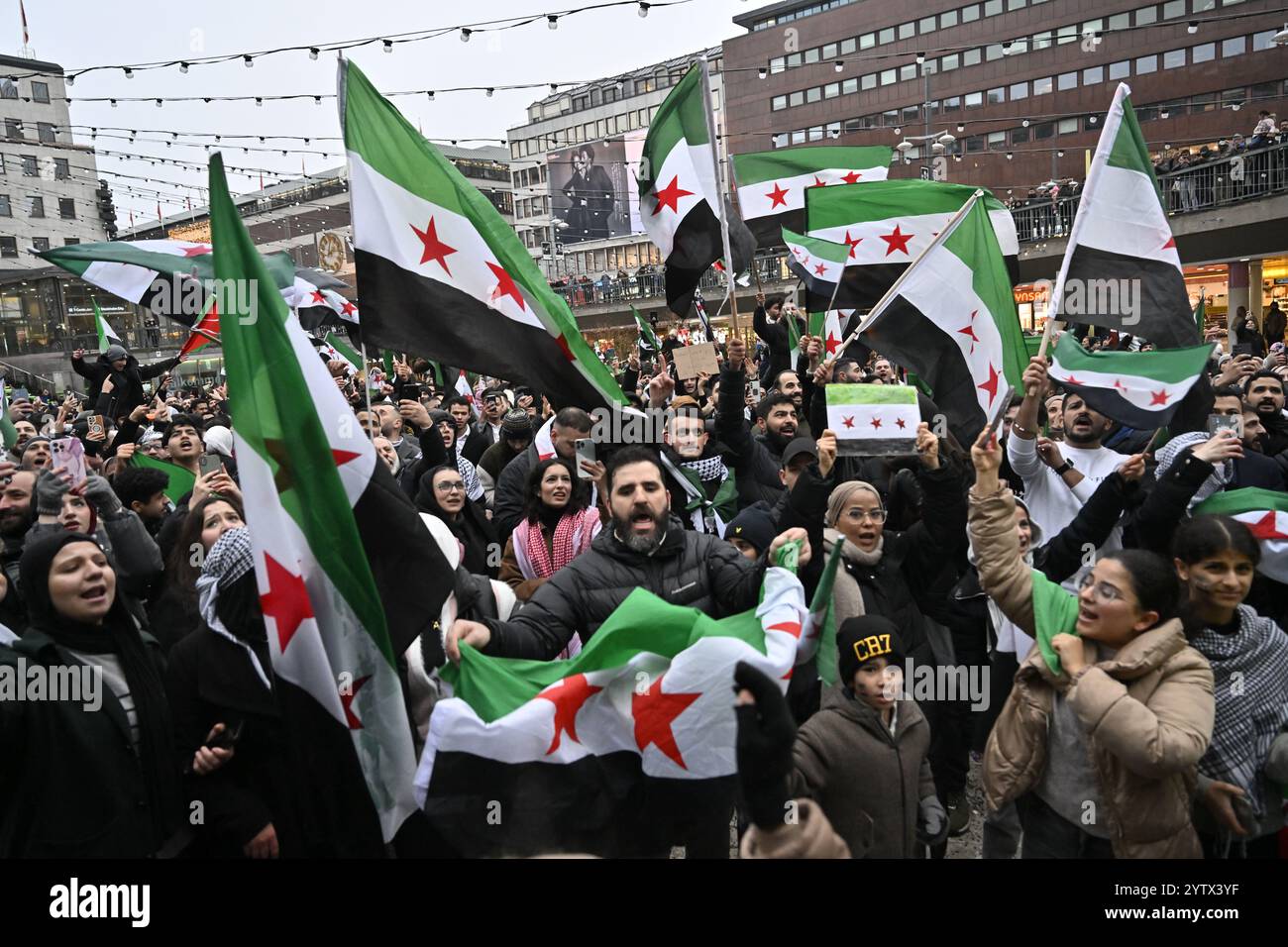 STOCKHOLM, SWEDEN 20241208Syrians celebrate the fall of the Assad ...