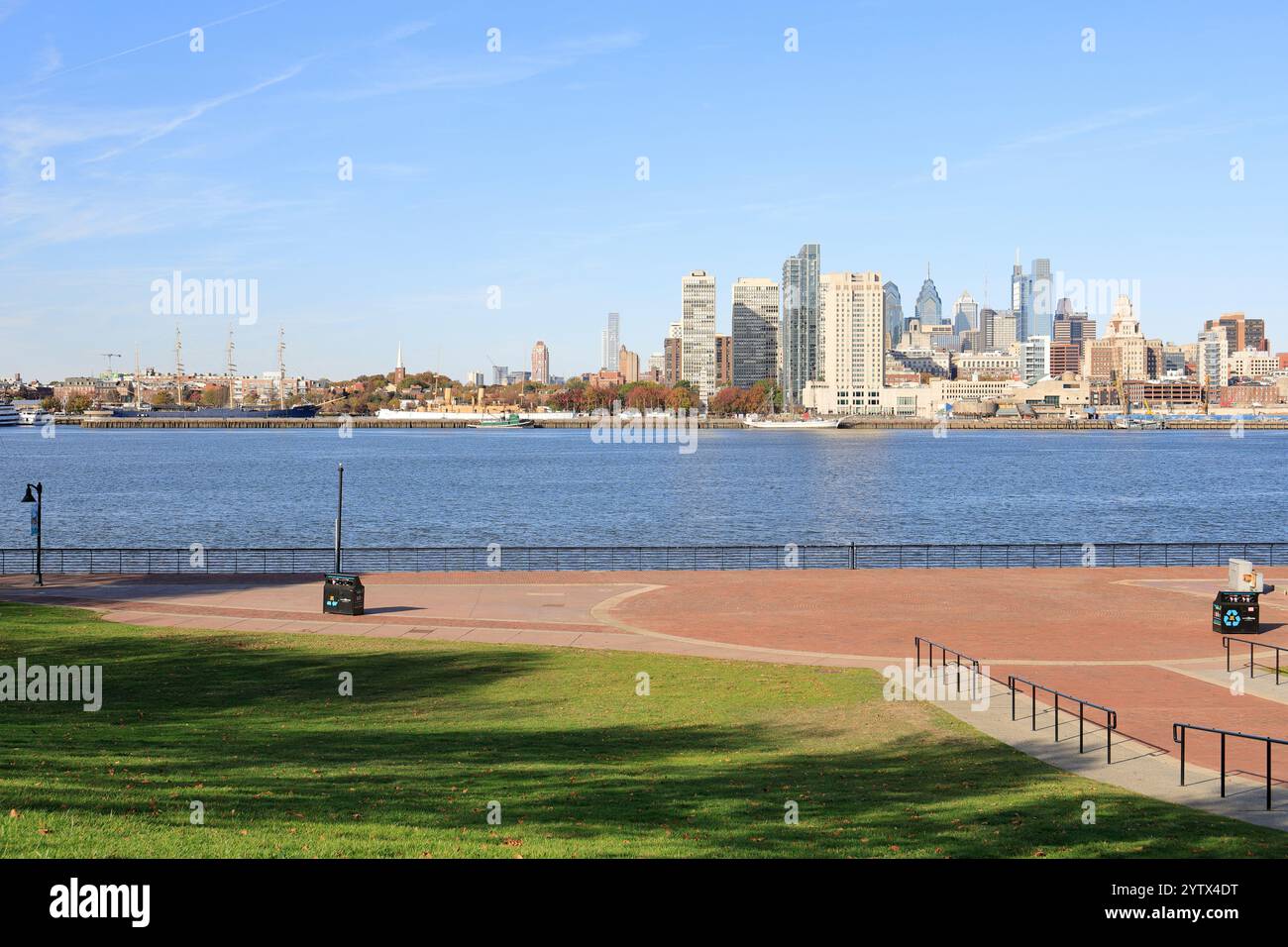 A view of the Philadelphia waterfront from the New Jersey side of the ...