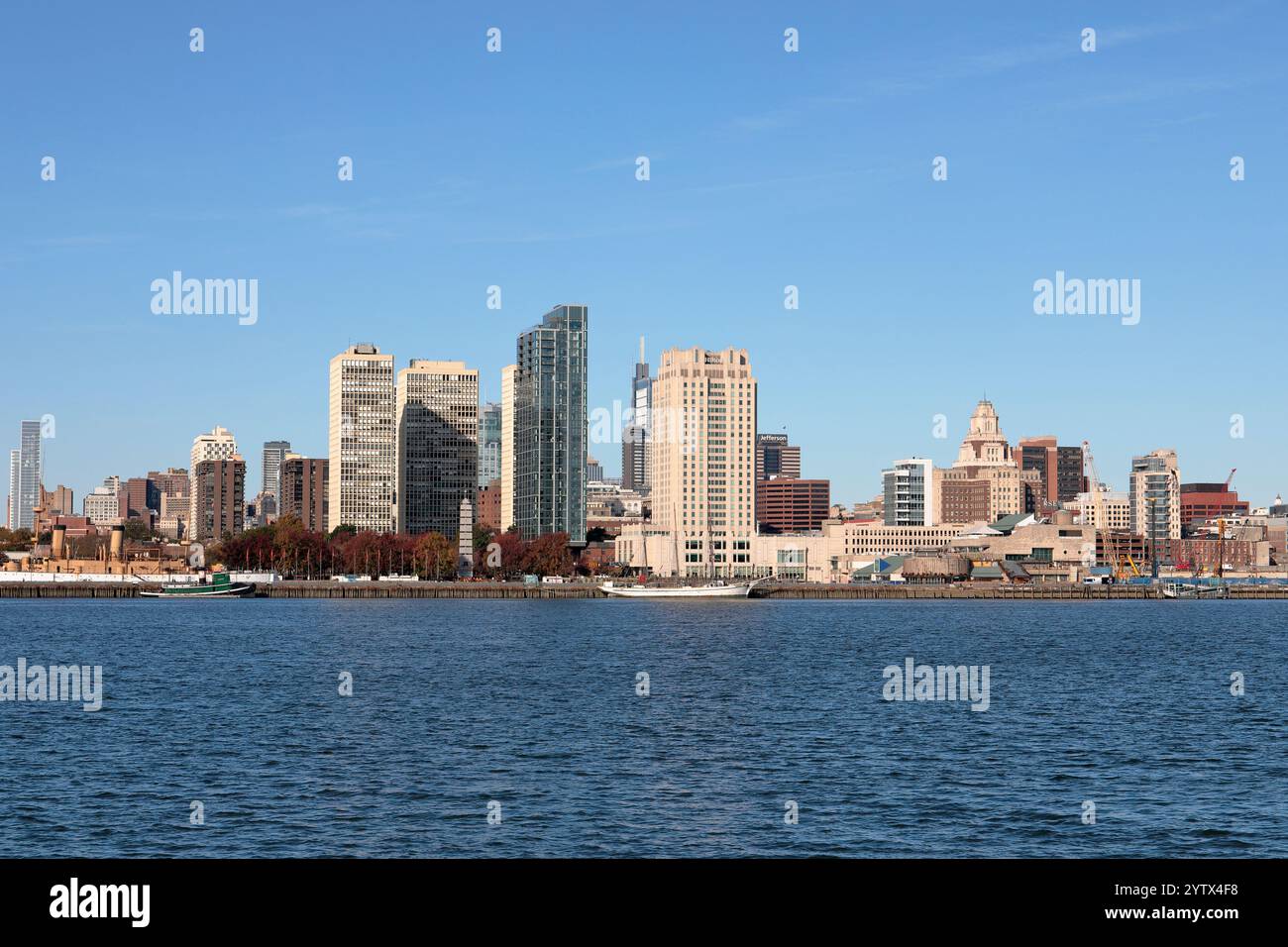 A view of the Philadelphia waterfront from the New Jersey side of the ...