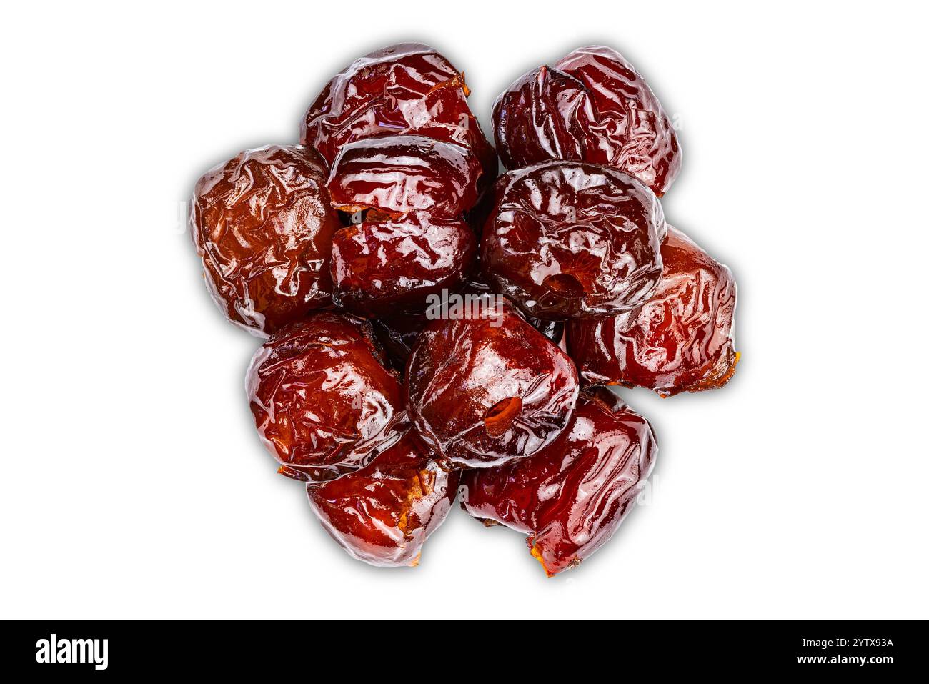 Top view of sweet pitted chinese jujube fruit preserved in syrup ...