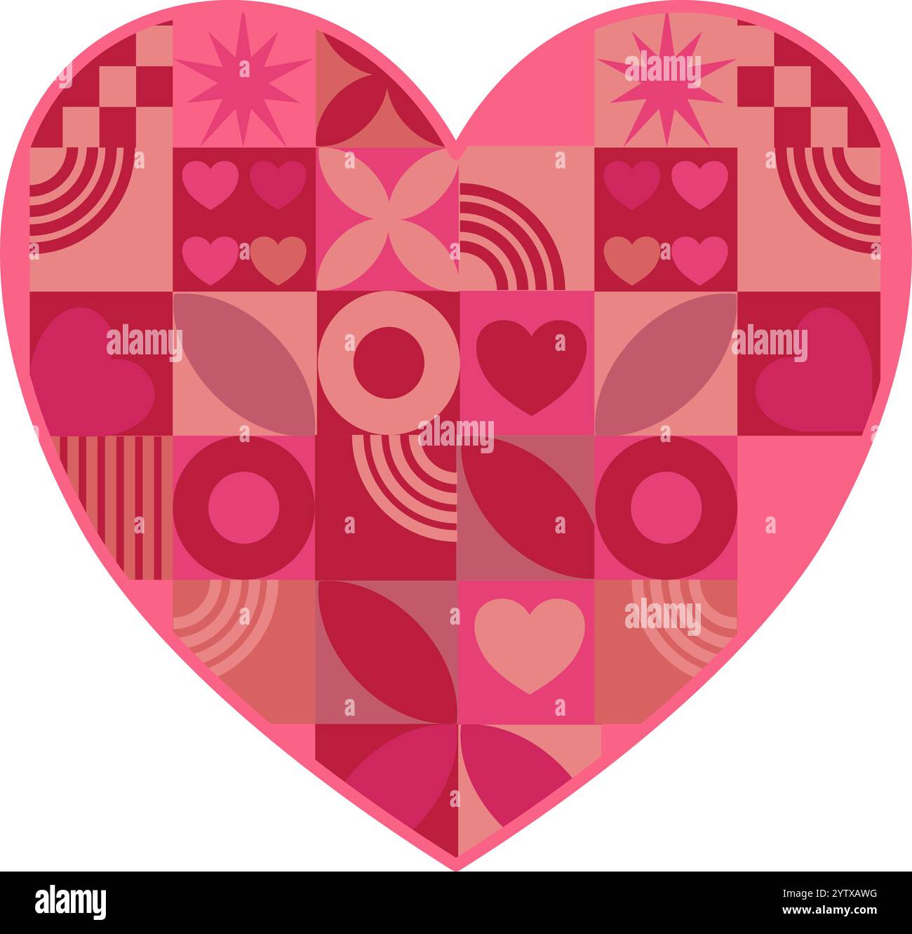 decorative heart in bauhaus style Stock Vector Image & Art - Alamy