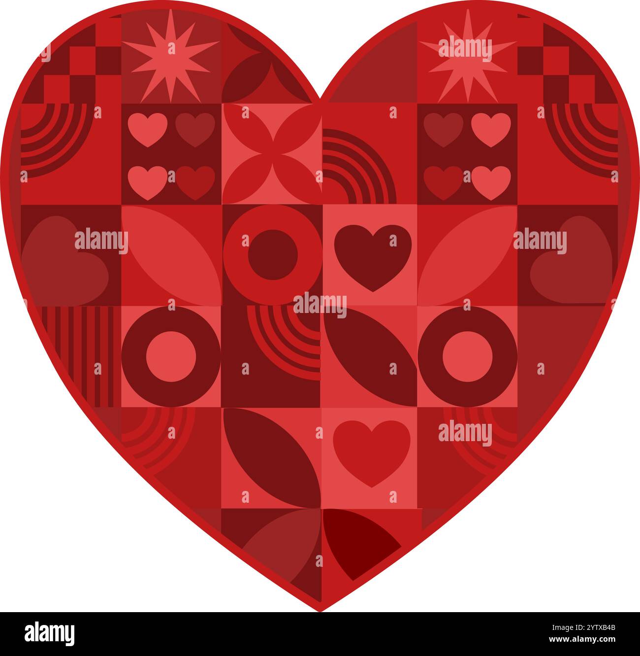 decorative heart in bauhaus style Stock Vector Image & Art - Alamy