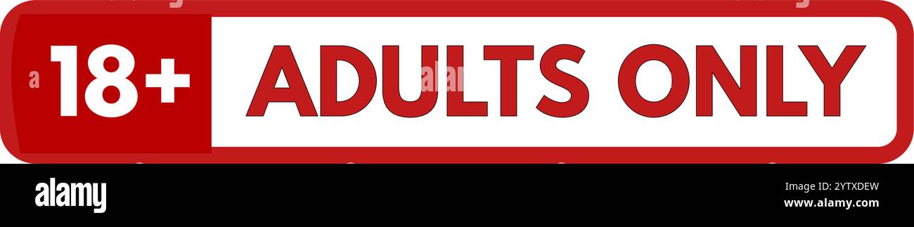 Adults only 18 plus, age restriction button Stock Vector Image & Art ...