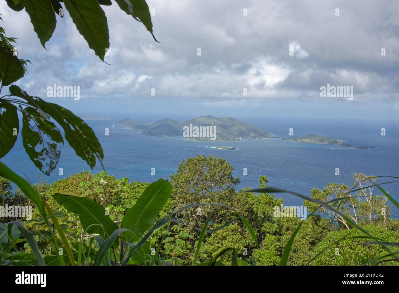 Jost Van Dyke and Little Jost Van Dyke seen from Sage Mountain National ...