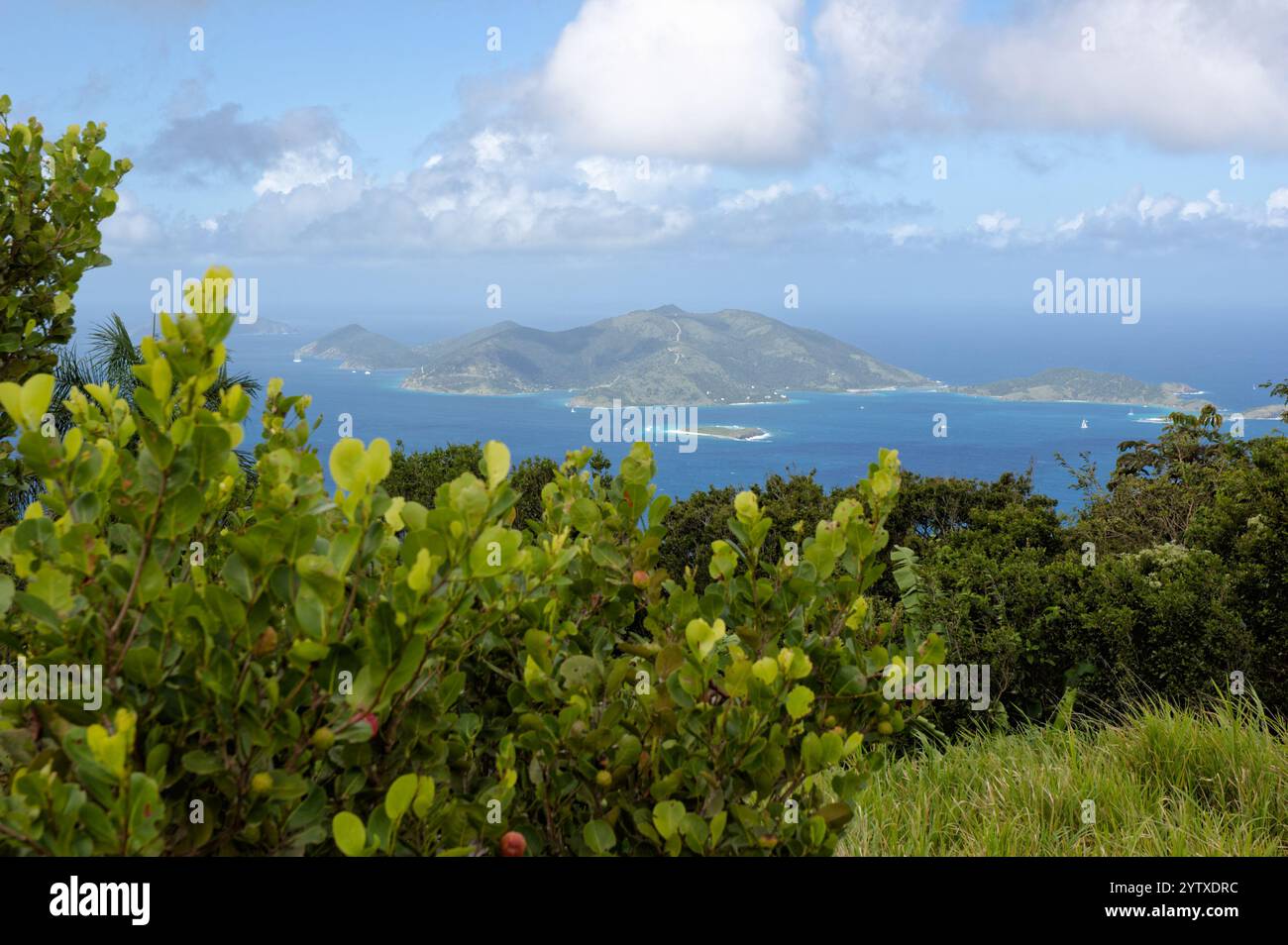 Jost Van Dyke and Little Jost Van Dyke seen from Sage Mountain National ...