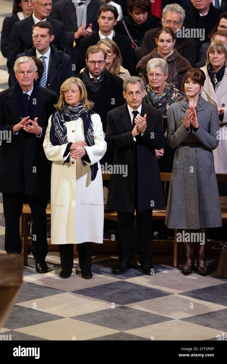 Paris, France. 07th Dec, 2024. Michel Barnier and his wife, Nicolas ...