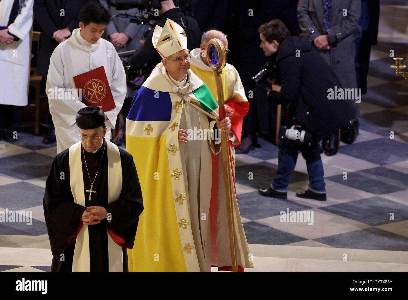 Paris, France. 07th Dec, 2024. Archbishop of Paris, Mgr Laurent Ulrich ...