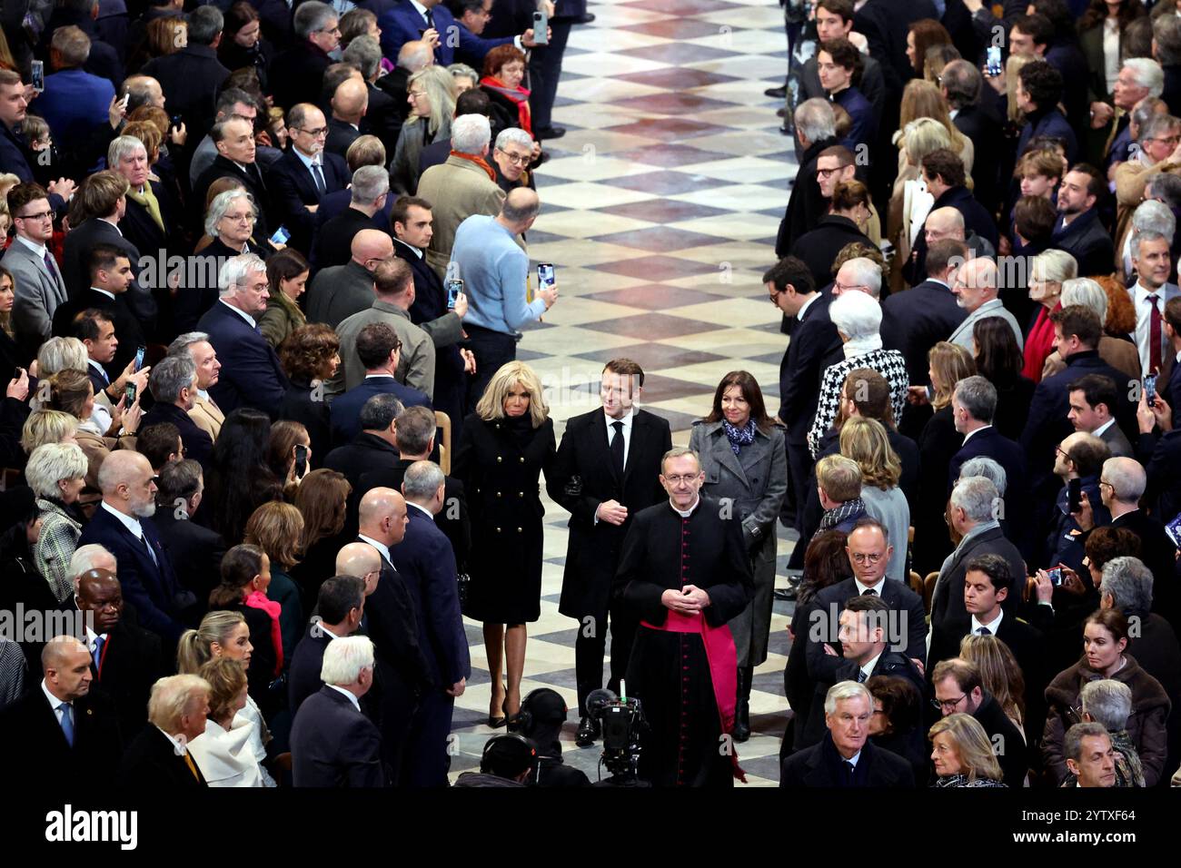 Paris, France. 07th Dec, 2024. Brigitte Macron, Emmanuel Macron and ...