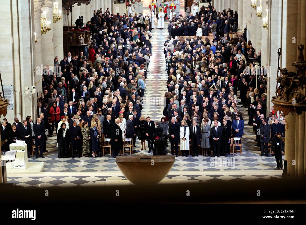 Paris, France. 07th Dec, 2024. Brigitte Macron, Emmanuel Macron and ...