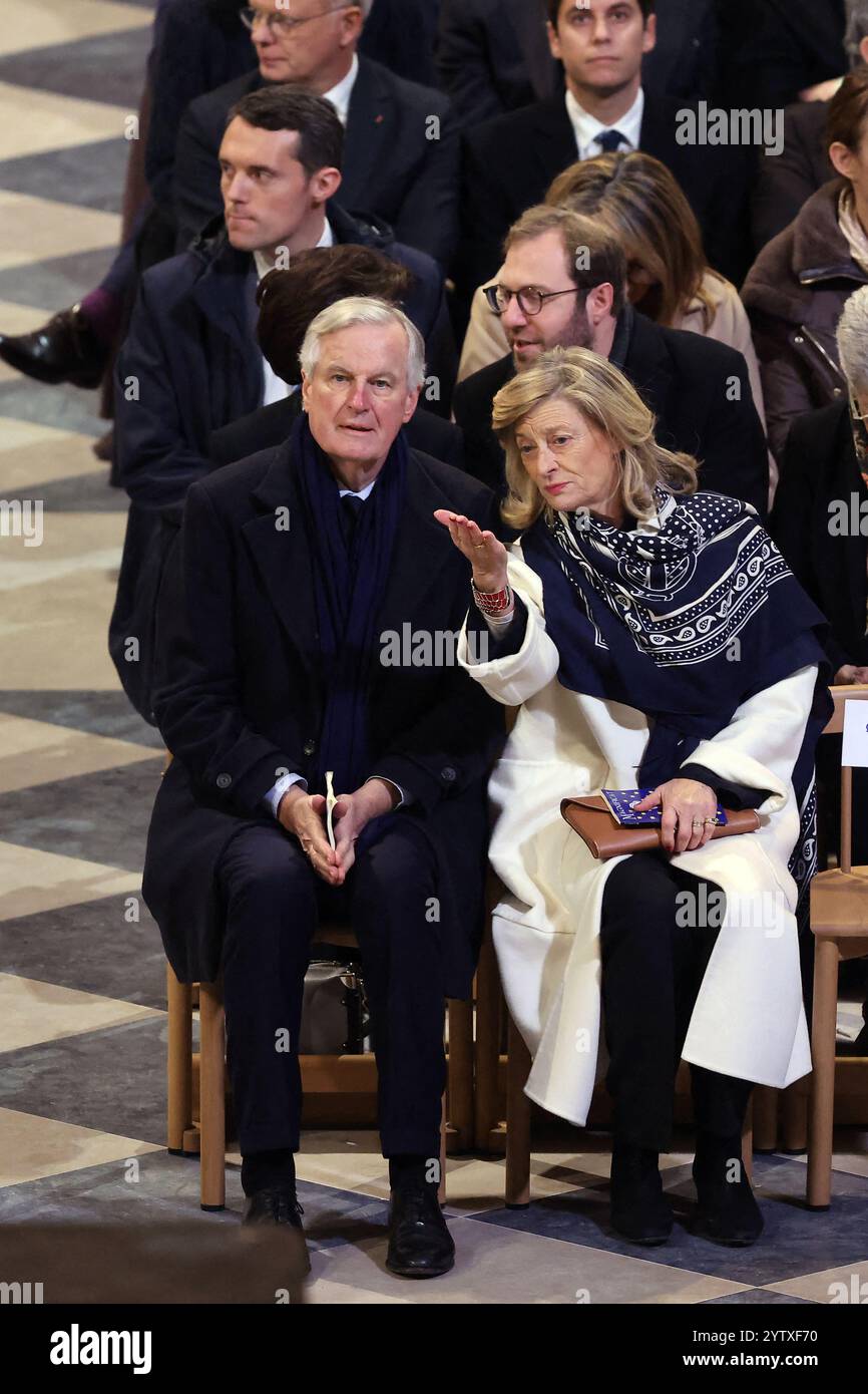 Michel Barnier and his wife Isabelle Altmayer attending the reopening ...