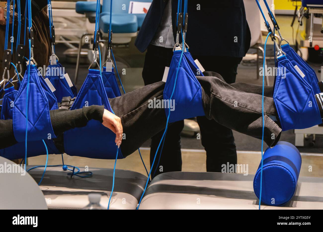 Physiotherapy frame with weight relief. Sling therapy Stock Photo - Alamy